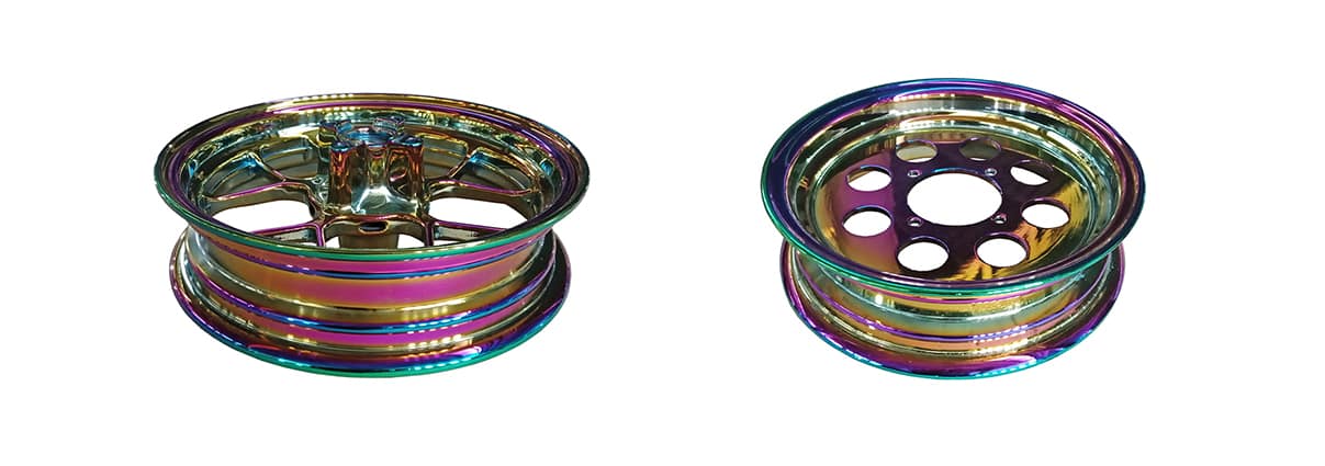 Rims stand out with professional PVD Titanium Rainbow Coating - PVD Coating